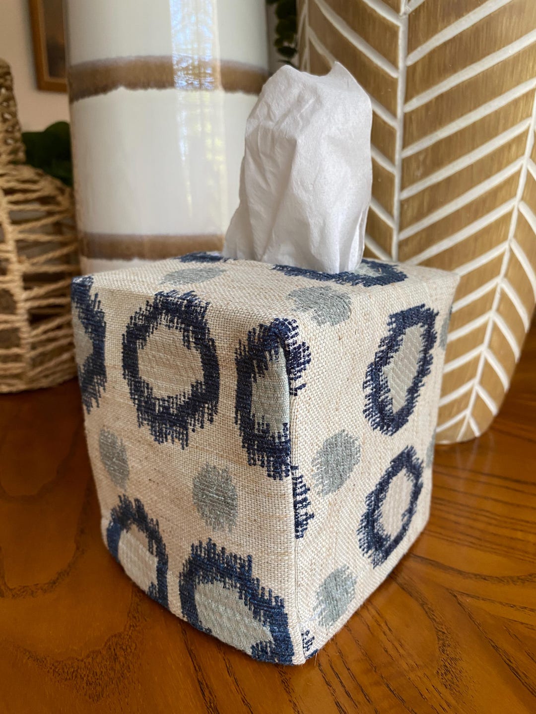 Fabric Tissue Box Cover. Square Tissue Box Cover. Tissue Box Cover ...
