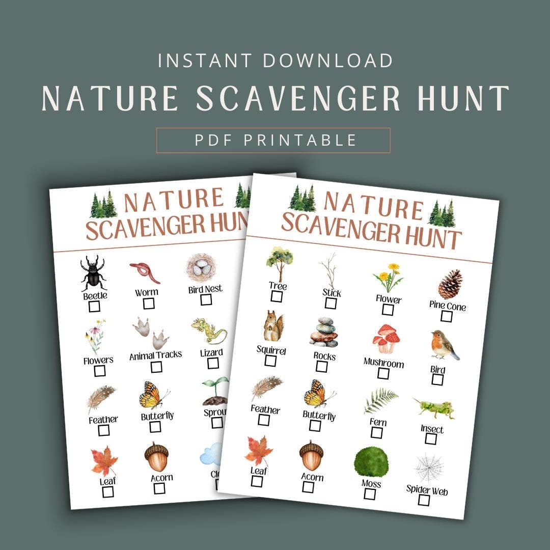 Nature Scavenger Hunt, Outdoor Activity, Waldorf Inspired, Montessori ...