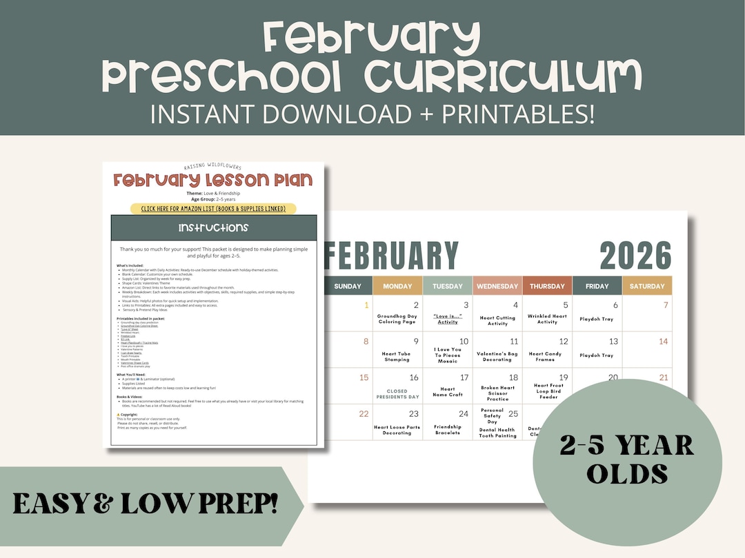 February Preschool Curriculum / Daycare / Preschool / Prek / Lesson ...