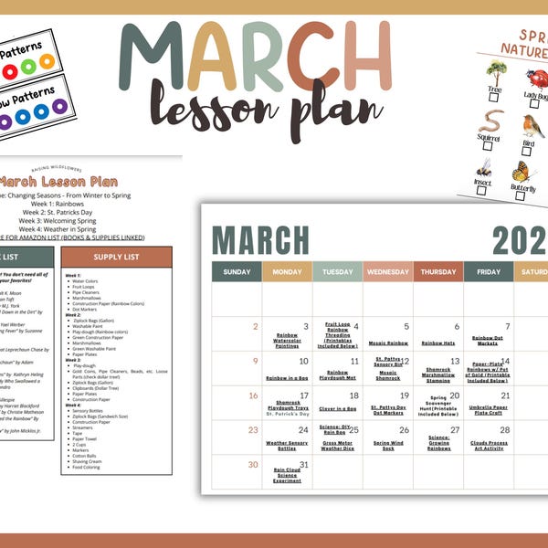 Preschool Lesson Plan Template - Etsy