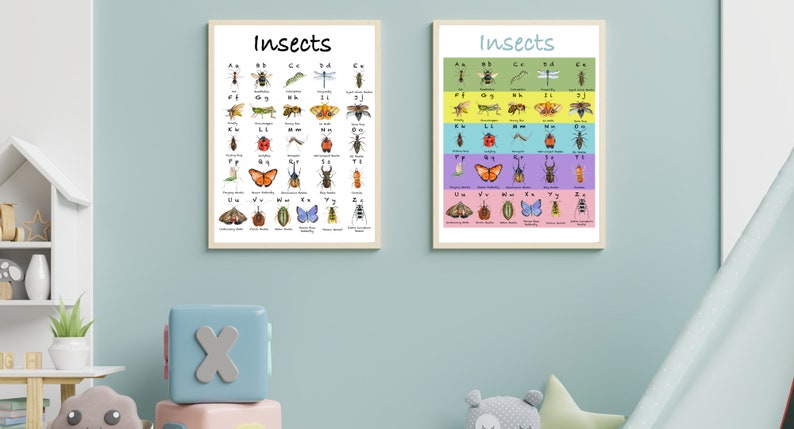 INSECTS ABC POSTERS / Montessori / Daycare / Preschool / Homeschool ...