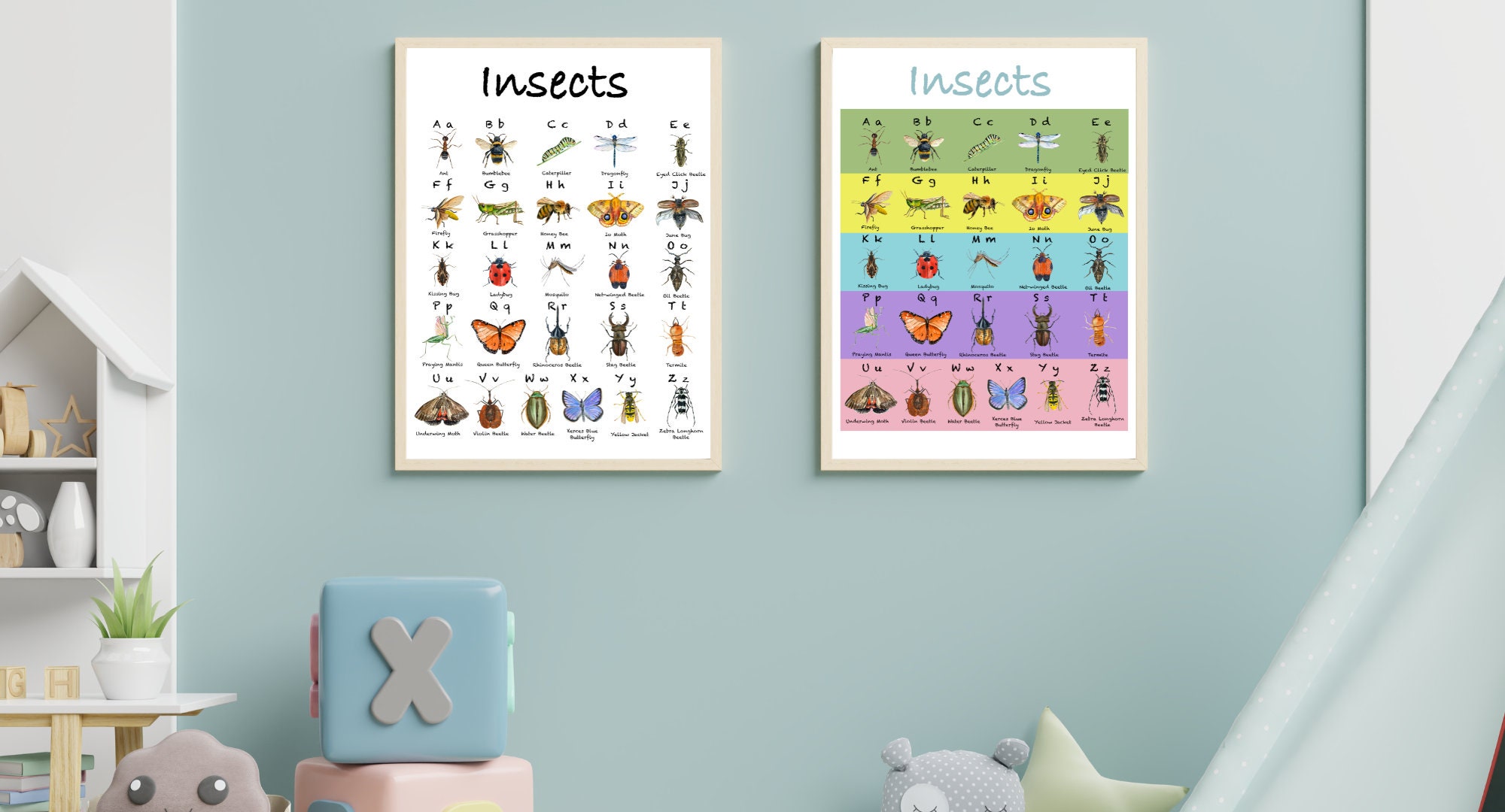 INSECTS ABC POSTERS / Montessori / Daycare / Preschool / Homeschool ...