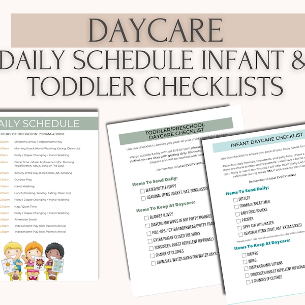 Daycare Daily Schedule - Etsy