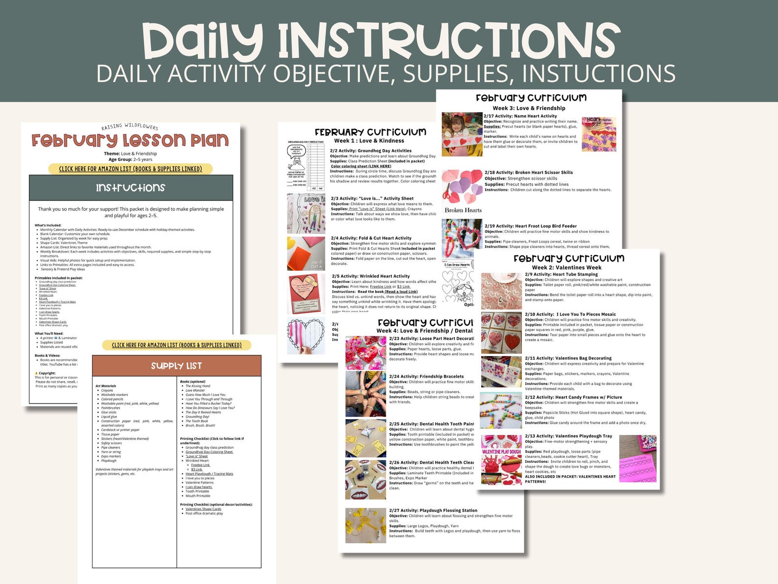 February Preschool Curriculum / Daycare / Preschool / Prek / Lesson ...