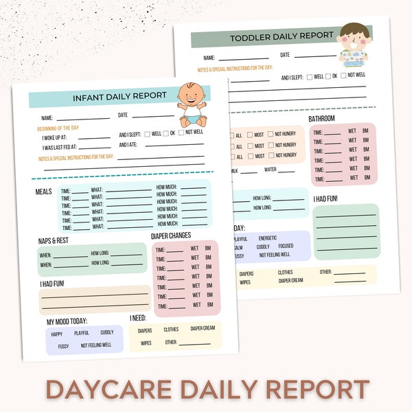 Toddler Daily Report - Etsy