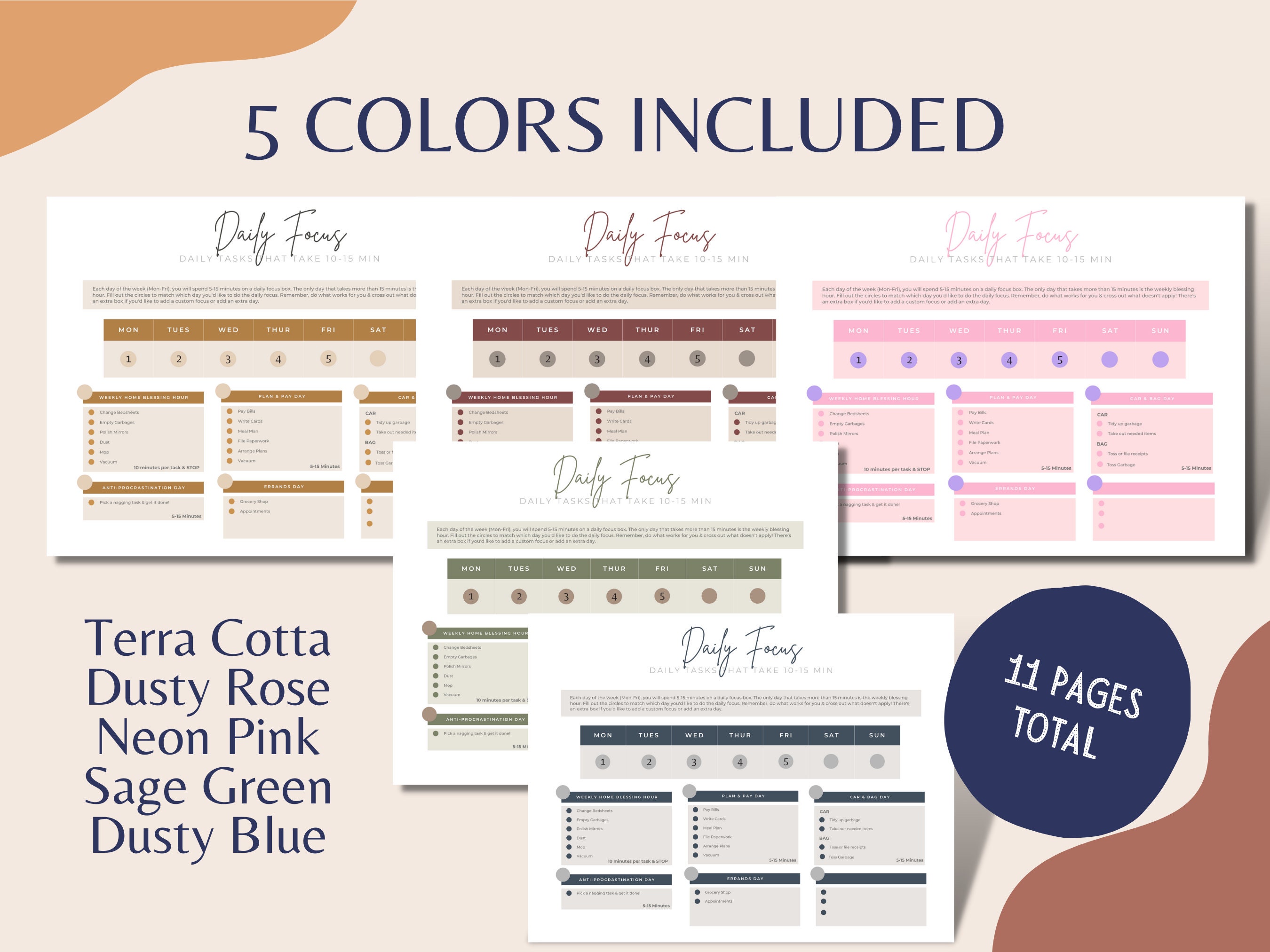 Flylady Cleaning Method Checklists / 11 Pages / With Instructions / 5 ...