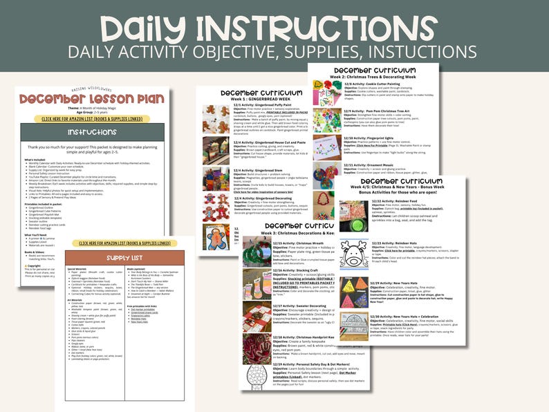 December Preschool Curriculum | Christmas Activities, Gingerbread Week ...