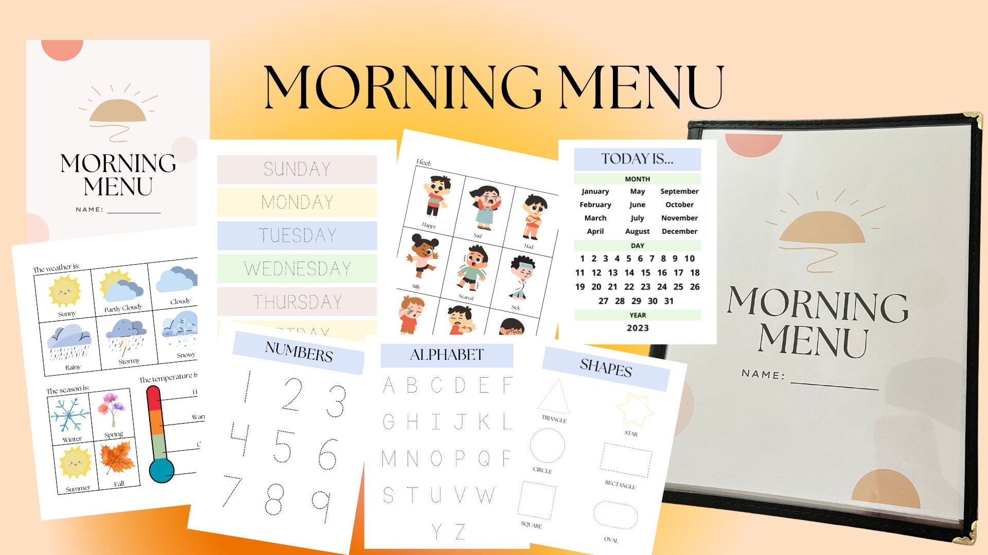 MORNING MENU PRESCHOOL | Homeschool, Prek, Kindergarten Prep, Circle ...
