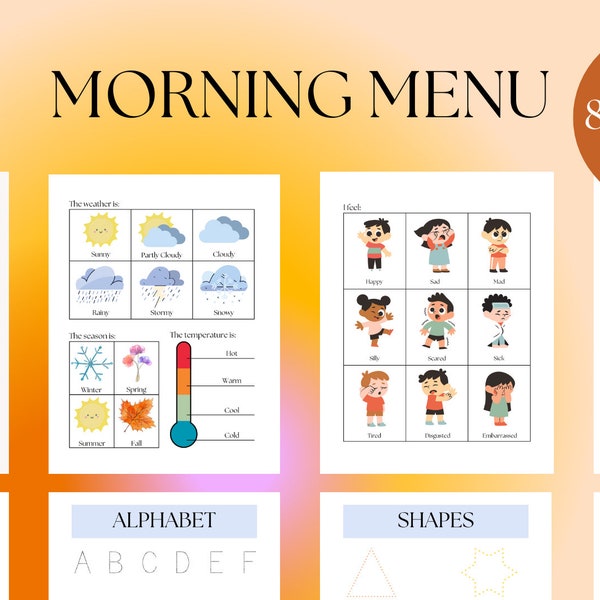 Printable Homeschool Morning Menu - Etsy