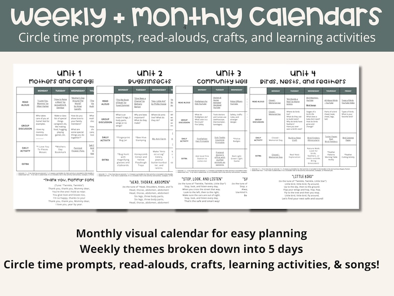 MAY CURRICULUM / LESSON Plan Home Daycare Pre-k Preschool Toddler Craft ...