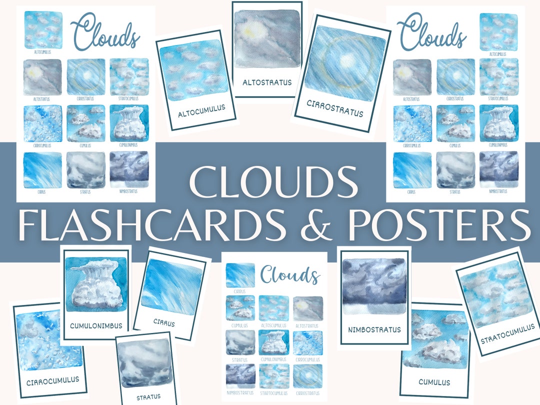 CLOUD TYPES Flashcards & Posters / Montessori / Educational / Daycare ...