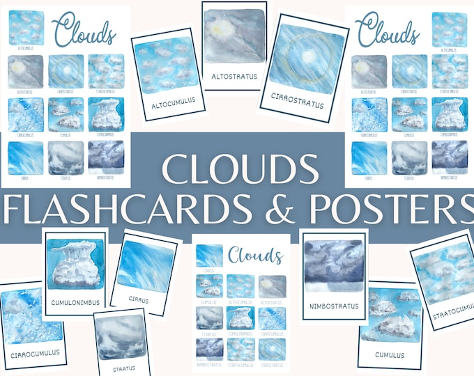 CLOUD TYPES Flashcards & Posters / Montessori / Educational / Daycare ...