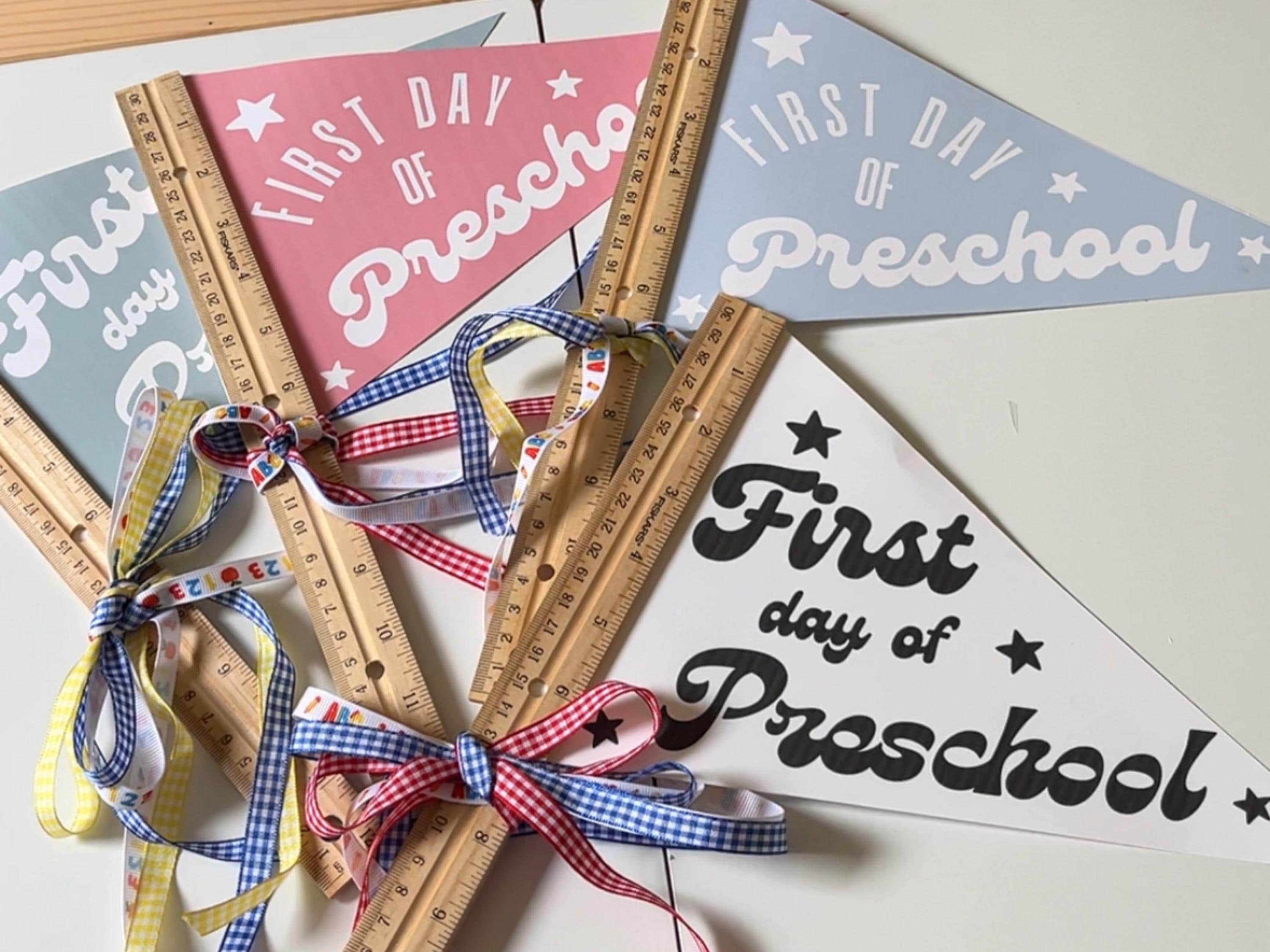 FIRST DAY FLAG, School, Preschool, Kindergarten, K-5, Pre-k, Homeschool ...