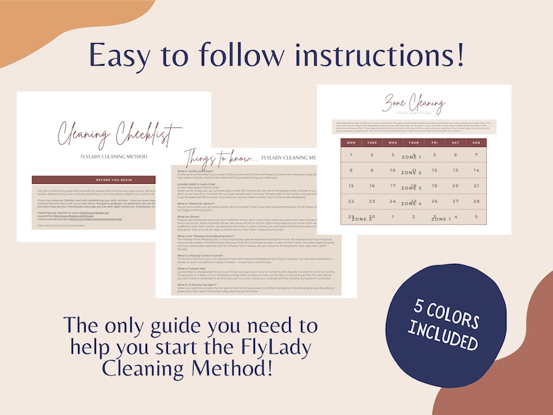 Flylady Cleaning Method Checklists / 11 Pages / With Instructions / 5 ...