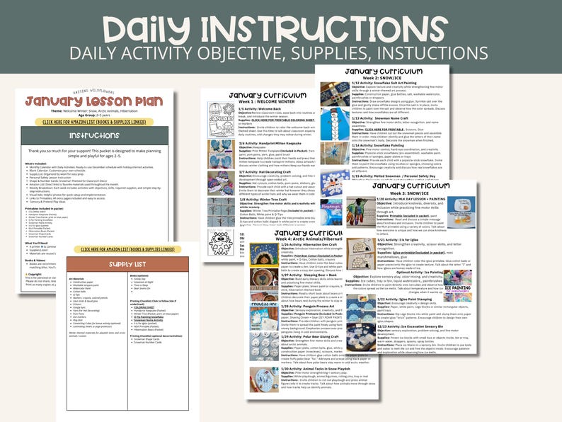 January Preschool Curriculum / Daycare / Preschool / Prek / Lesson Plan ...