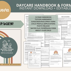HOME DAYCARE BUNDLE, Parent Handbook, Contracts, Newsletter, Meal Plan ...