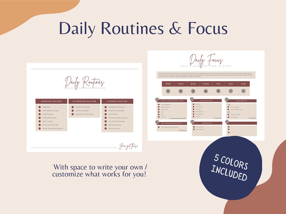 Flylady Cleaning Method Checklists / 11 Pages / With Instructions / 5 ...