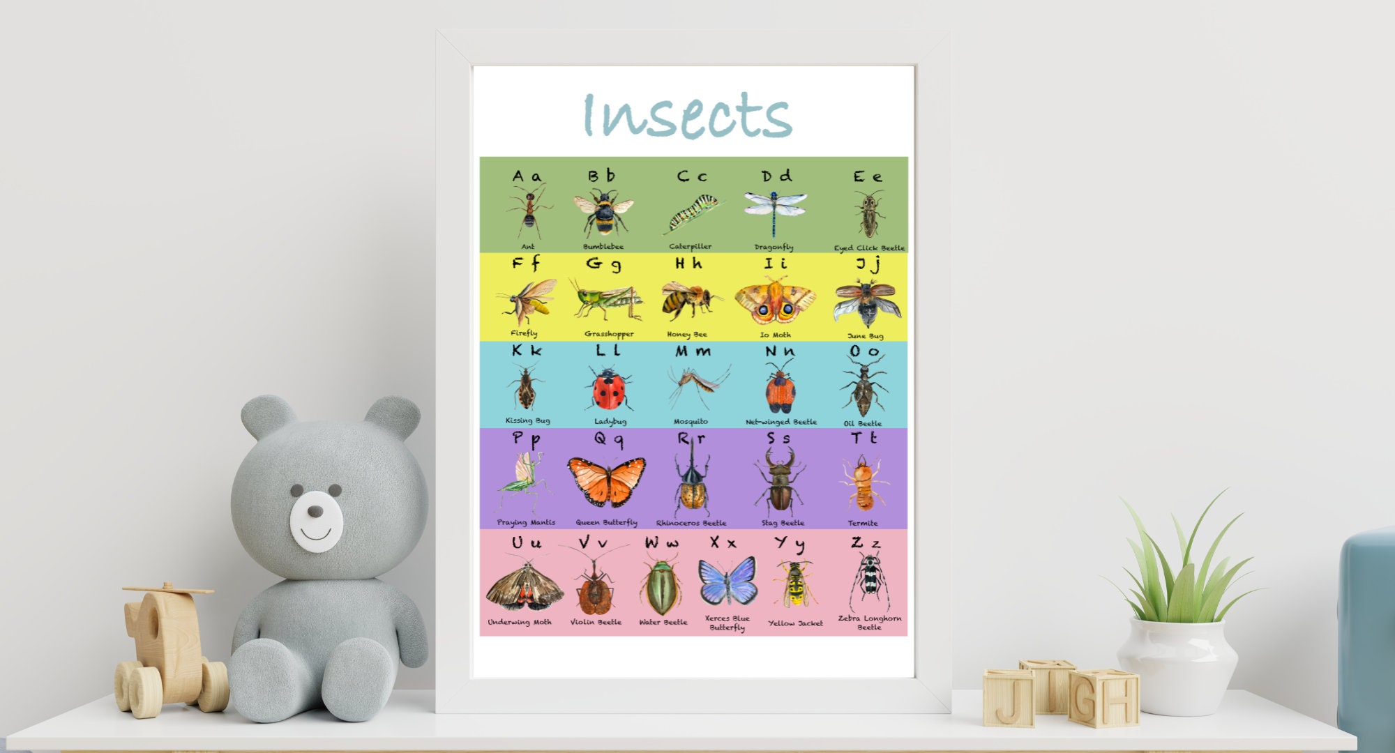 INSECTS ABC POSTERS / Montessori / Daycare / Preschool / Homeschool ...
