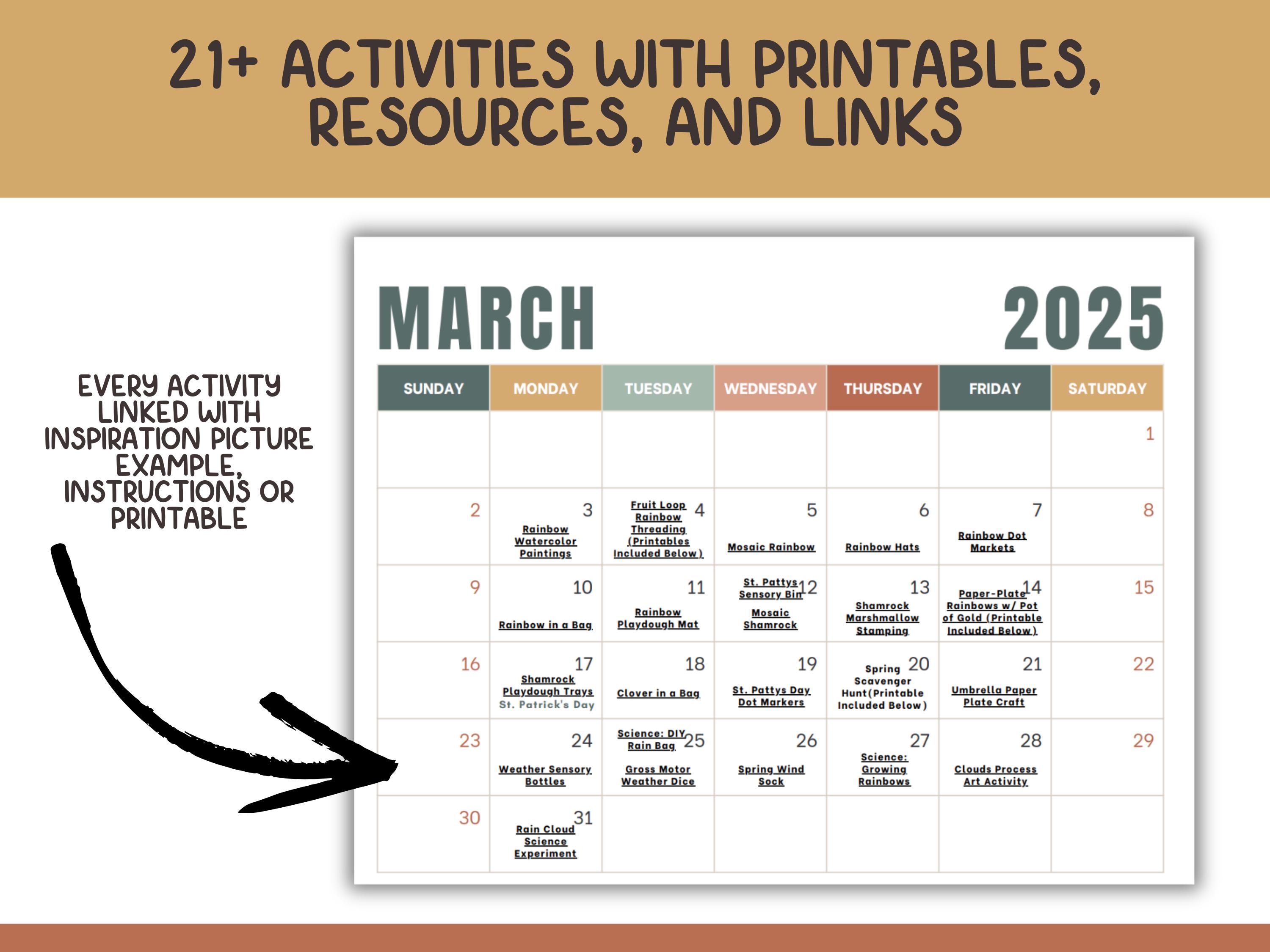 MARCH CURRICULUM / LESSON Plan Pre-k Preschool Toddler Arts & Crafts ...
