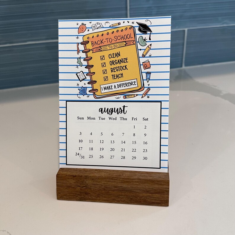 Teacher Desk Calendar: Classroom Decor, July 2025-december 2026 (PDF ...