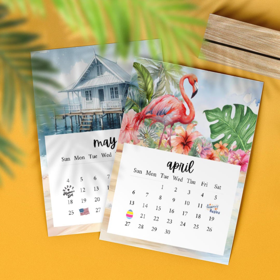 2025 Beach Lovers Calendar | Desk Calendar | Tropical Calendar ...