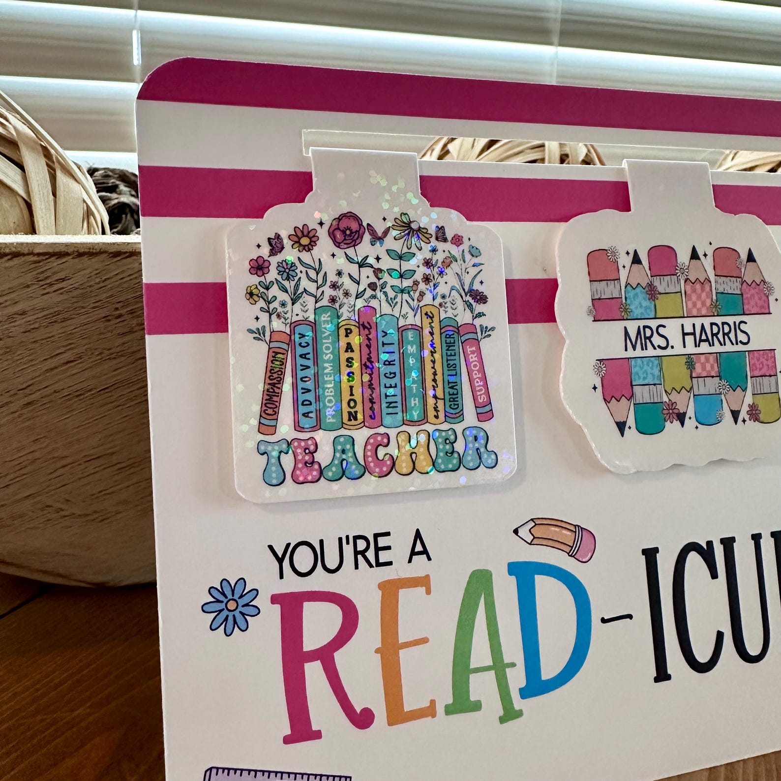 Personalized Teacher Gift | Teacher Appreciation Card | Bookmark Gift ...
