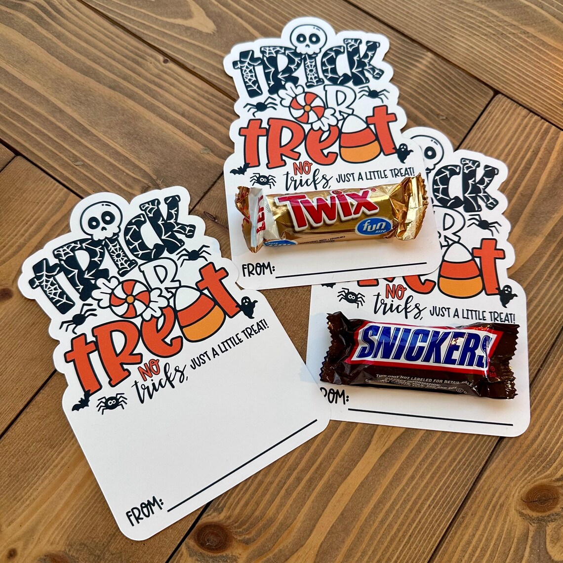 Halloween Treat Favor Cards: Die Cut Party Tags, Classroom Gifts, NO ...