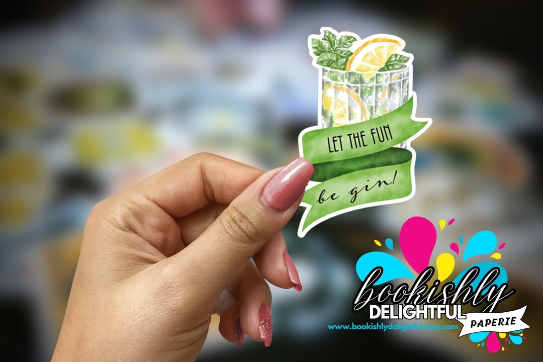 Summer Drink Let the Fun Be Gin Cocktail Decal Sticker 2.75 X 4.33 ...