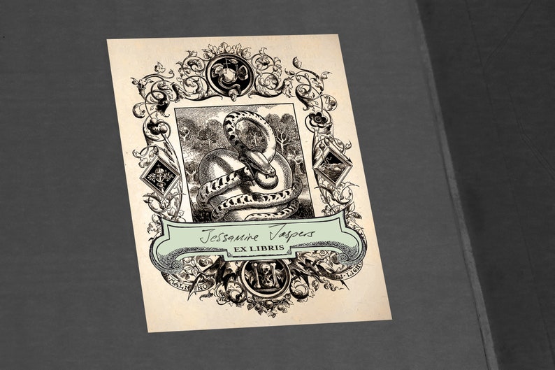 The Serpent, Personalized Ex-libris Bookplates, Crafted on Traditional ...