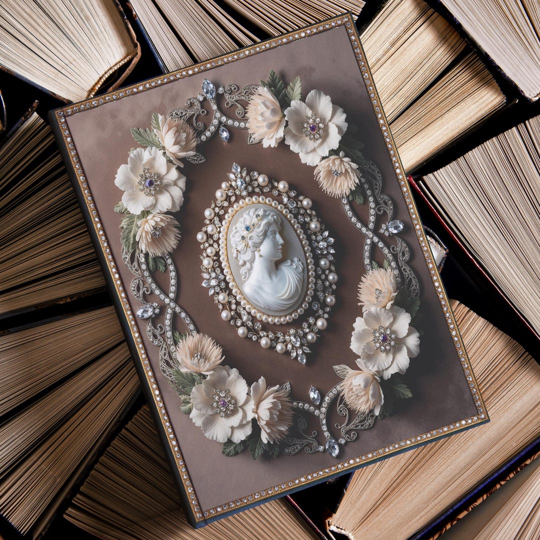 Bejeweled Cameo Printed Hardcover Lined Journal With 150 Perforated ...