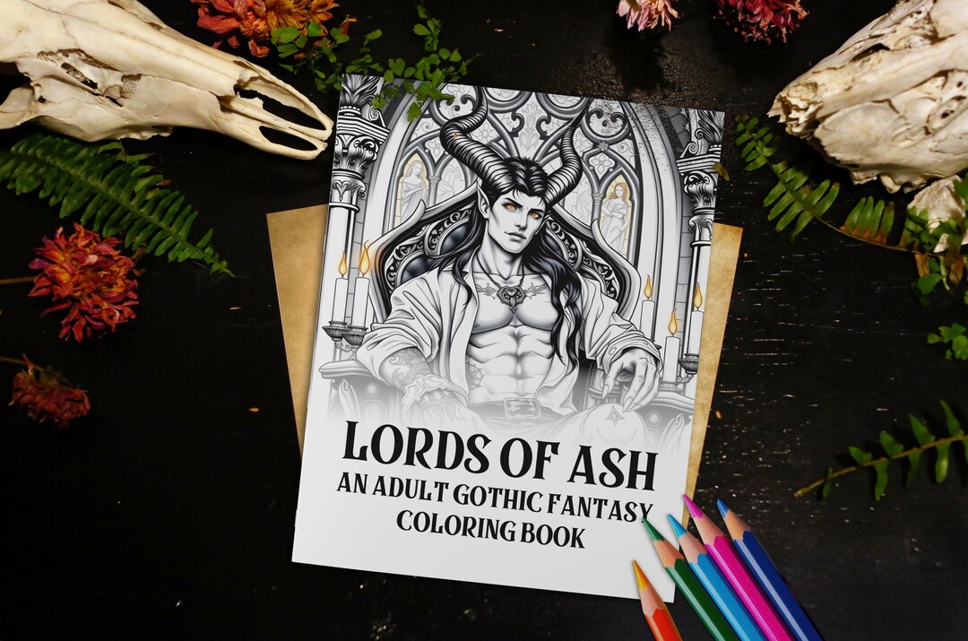 Lords of Ash, an Adult Gothic Fantasy Coloring Book of Seductive Demon ...