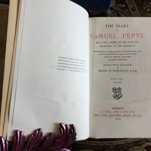 Diary of Samuel Pepys, Complete Vol I-VIII, Edited by Wheatley, Leather, 1924 - Etsy