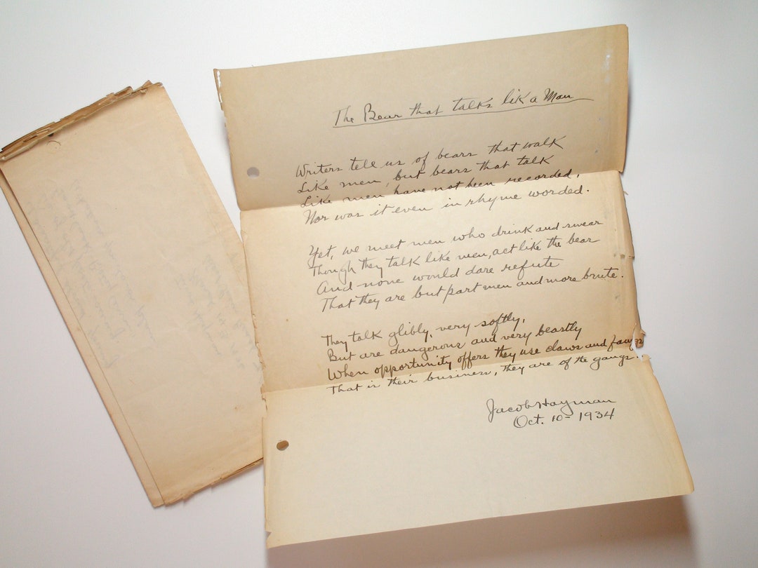 Falling Leaves by Jacob Hayman With Handwritten and Signed Poems, 1st ...