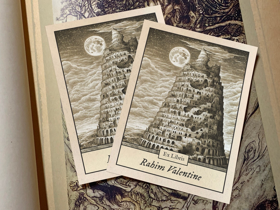 Tower of Babel, Personalized Ex-libris Bookplates, Crafted on ...
