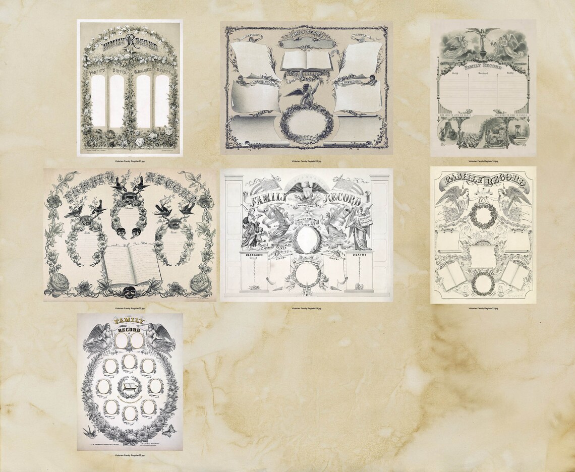 25 Jpgs of Victorian Family Tree and Family Registry Images - Etsy