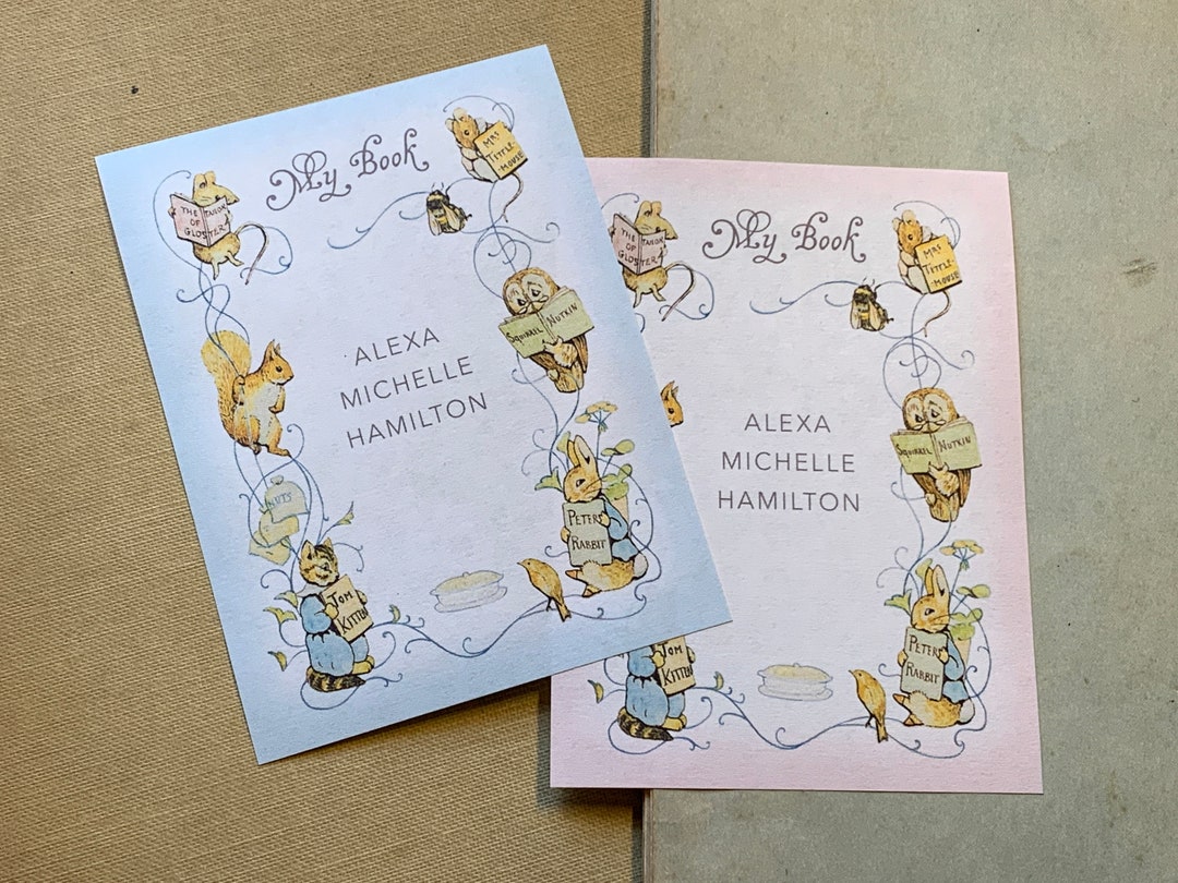 Beatrix Potter, Peter Rabbit Personalized Ex-libris Bookplates, Crafted ...