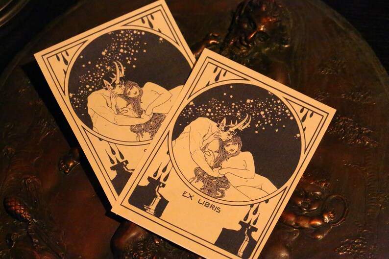 Satyr and Nymph Personalized Erotic Ex-libris Bookplates | Etsy
