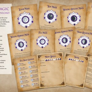 MOON MAGIC, Lunar Magic Sheets for Witches, Book of Shadows (BOS ...