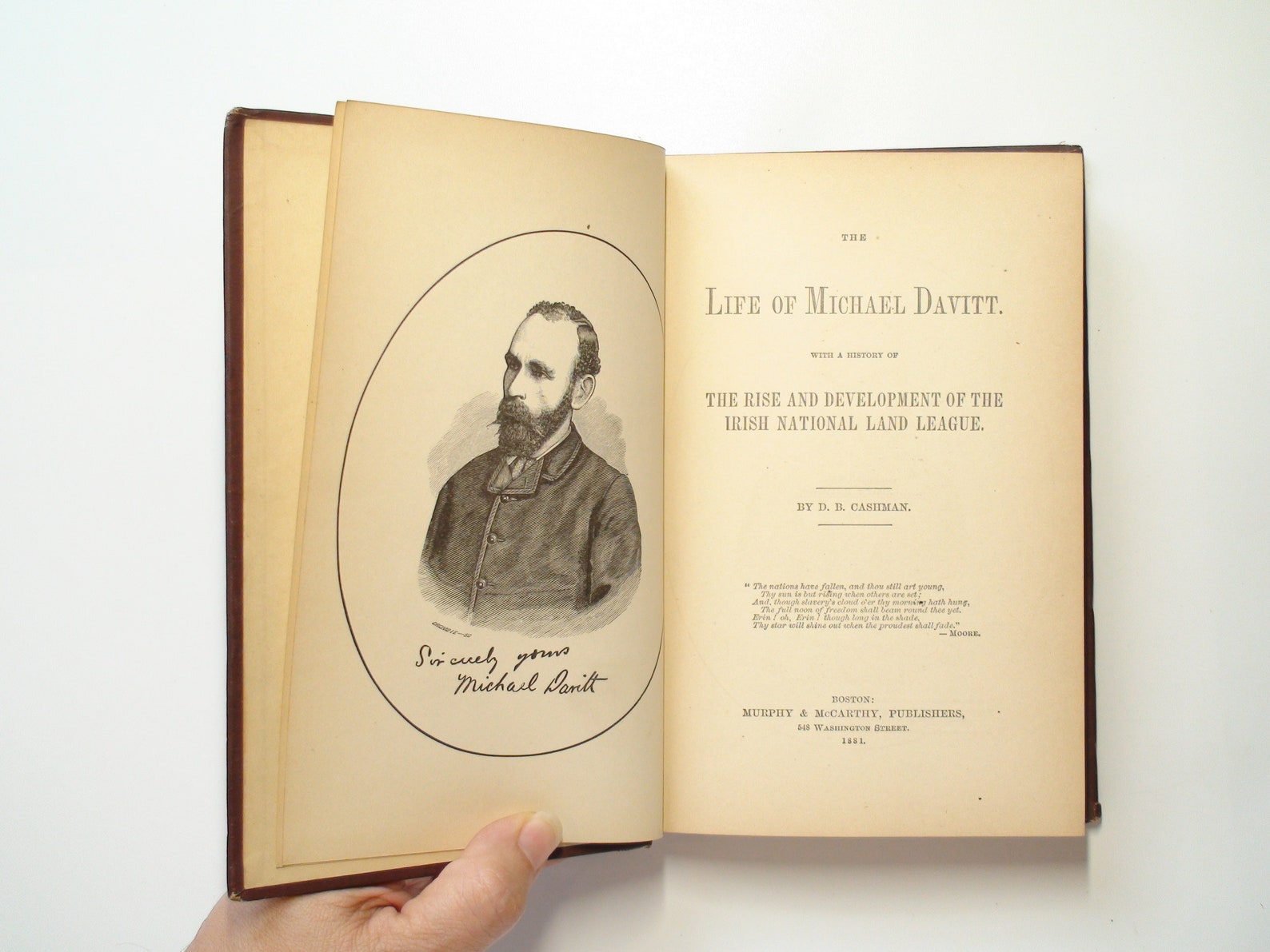 Vie de Michael Davitt, Irish National Land League, D. B Cashman, 1re ...