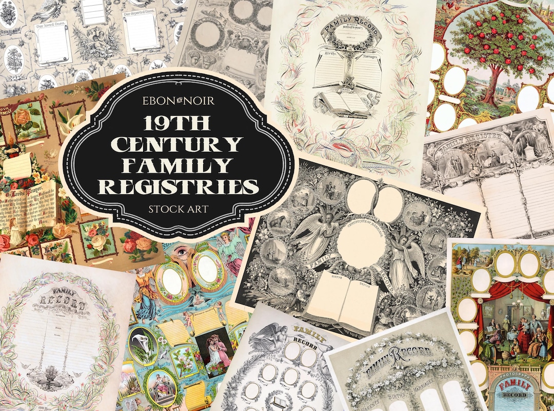 25 Jpgs of Victorian Family Tree and Family Registry Images, High ...