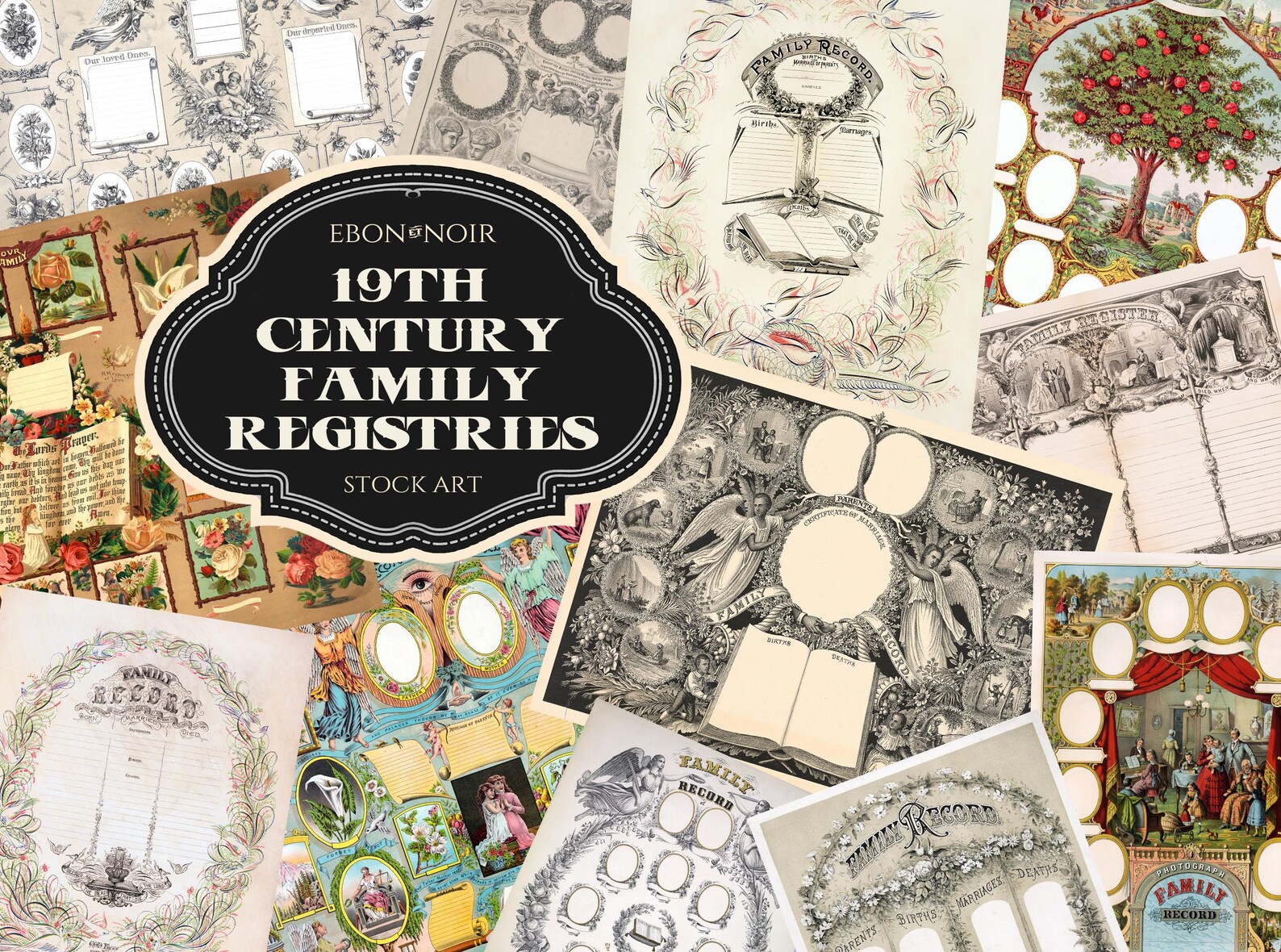 25 Jpgs of Victorian Family Tree and Family Registry Images - Etsy