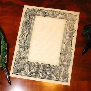 Medieval Cherub Trio, Luxurious Handcrafted Stationery Set for Letter ...