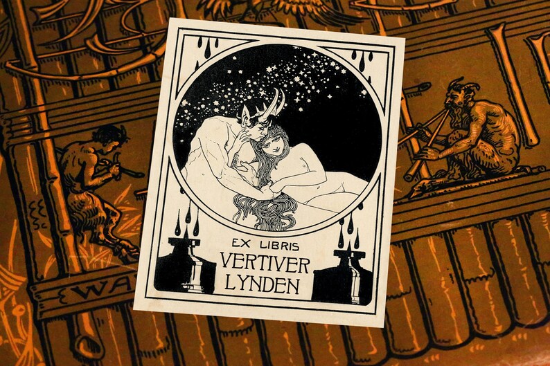 Satyr And Nymph Personalized Erotic Ex Libris Bookplates Etsy
