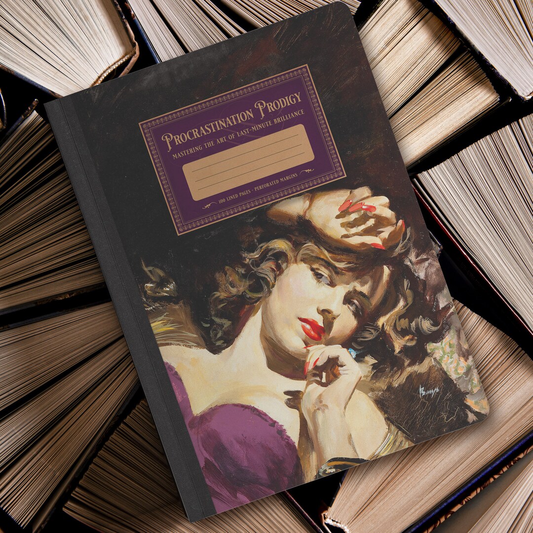 Procrastination Prodigy, Pulp Fiction, Paperback Composition Notebook, Lined Journal/idea Book ...