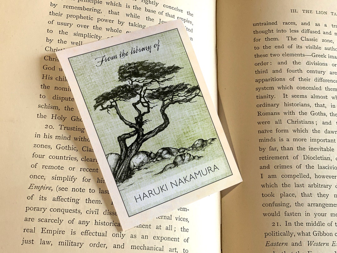 Japanese Black Pine (pinus Thunbergii), Personalized Ex-libris ...