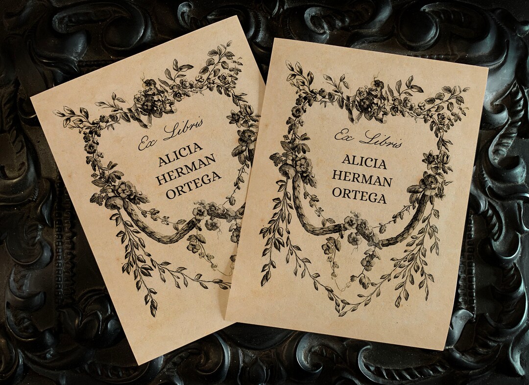French Label Personalized Ex-libris Bookplates Crafted on - Etsy