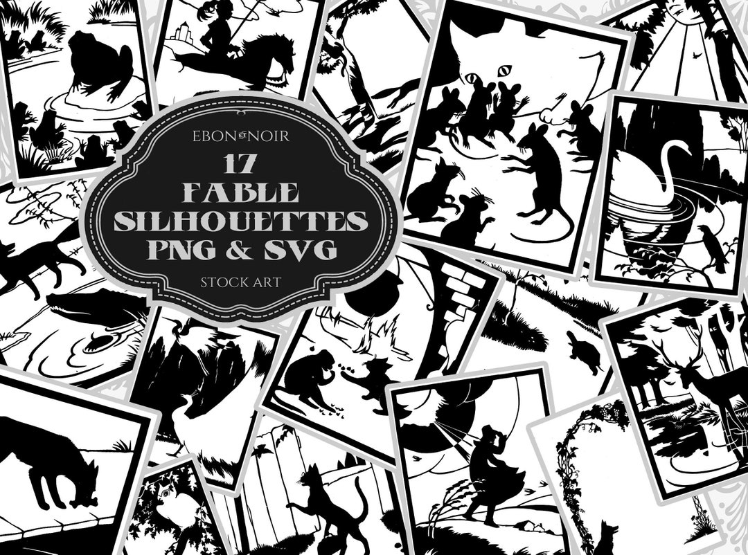 17 Fable Silhouettes, SVG Vector Format and PNG, Digital Download ...