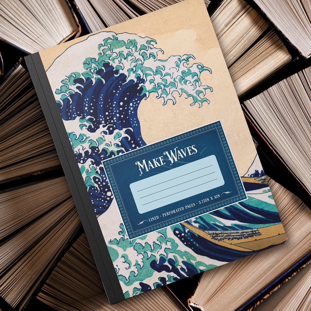The Great Wave, Katsushika Hokusai, Softcover Composition Notebook ...