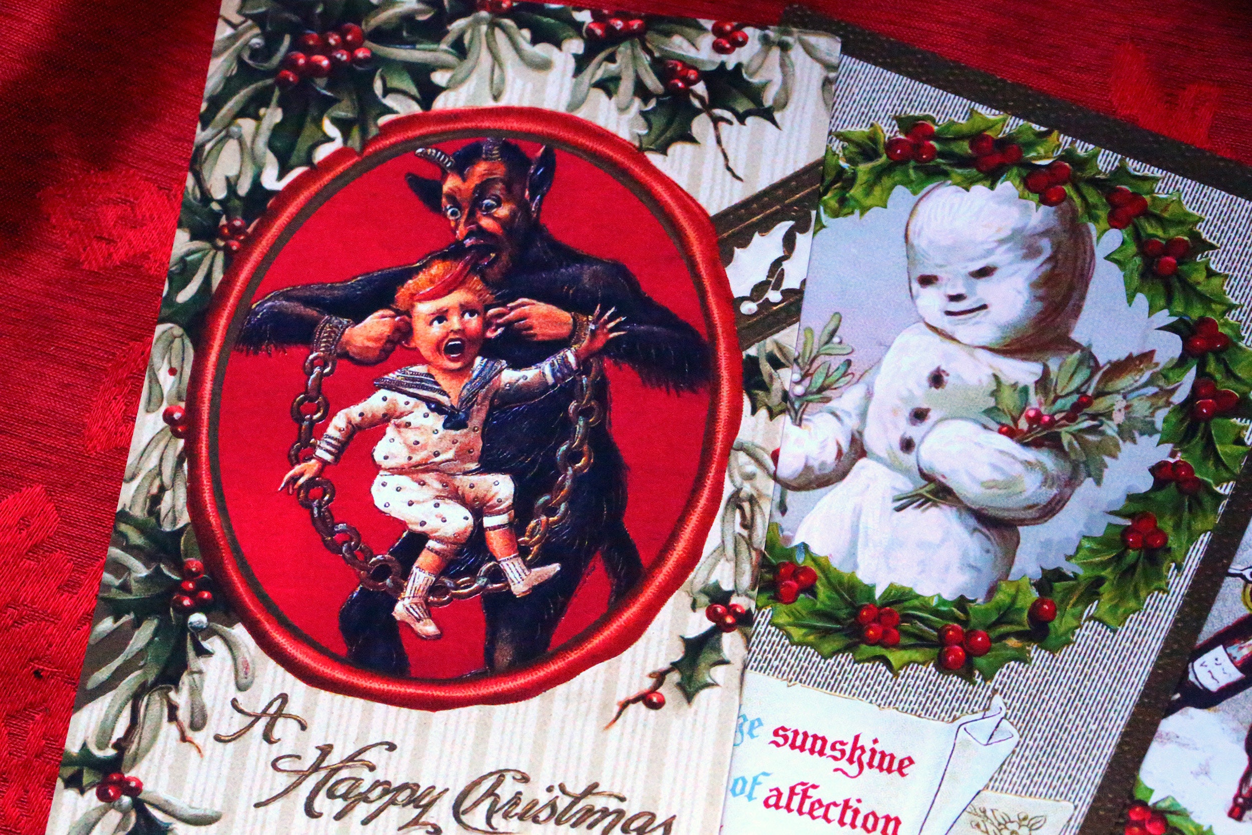 Creepy Victorian Christmas Postcard Set 4 Designs Set of 12 | Etsy