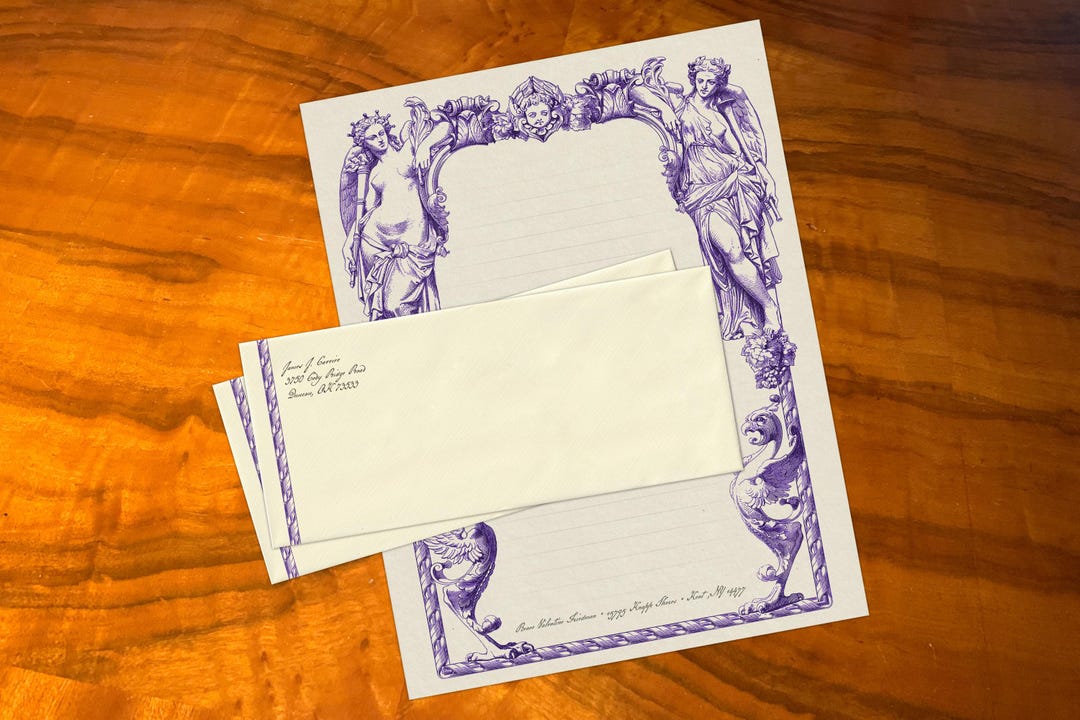 Baroque Angels, Luxurious Handcrafted Stationery Set for Letter Writing ...